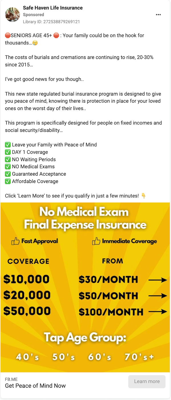16 Life Insurance Facebook Ad Examples to Help You Create Your Own