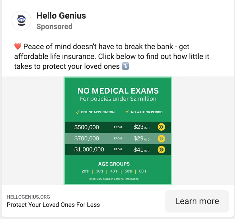 16 Life Insurance Facebook Ad Examples to Help You Create Your Own