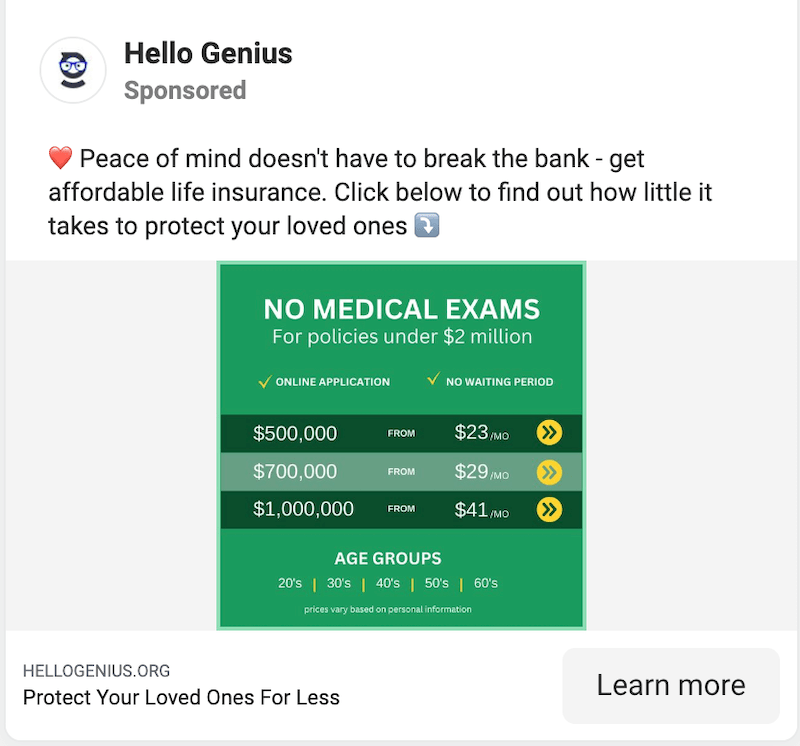 16 Life Insurance Facebook Ad Examples to Help You Create Your Own